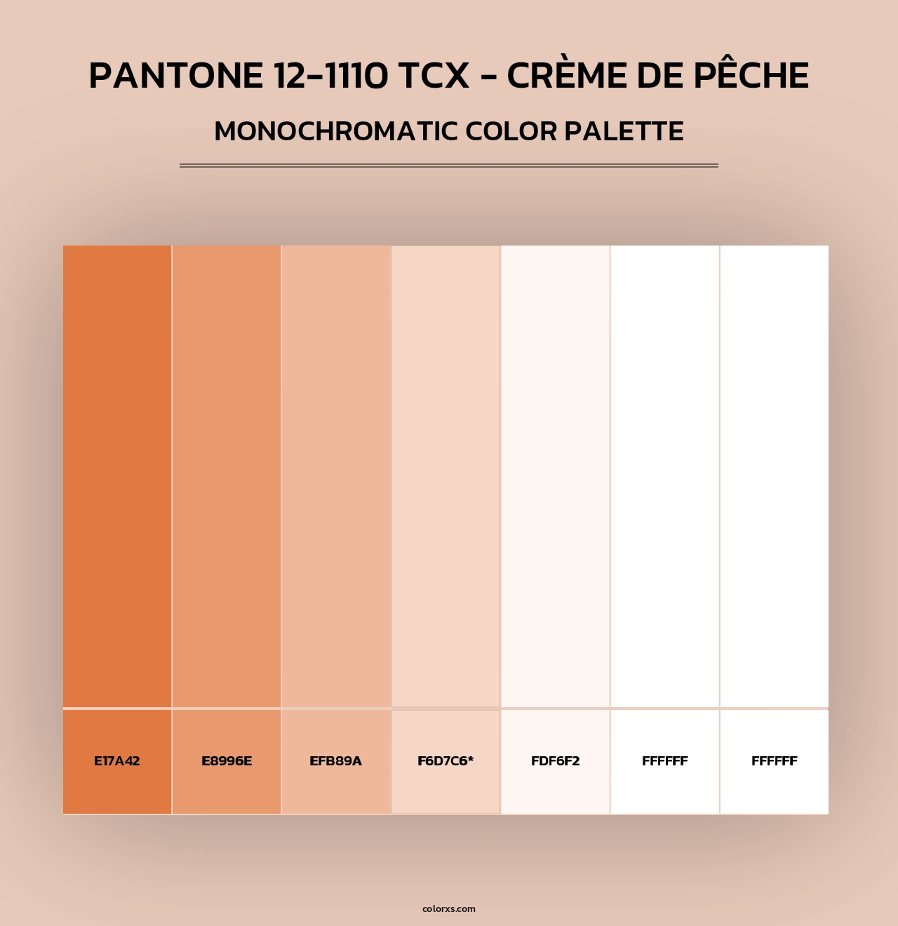 PANTONE 12-1110 TCX - Crème de Pêche color palettes - colorxs.com