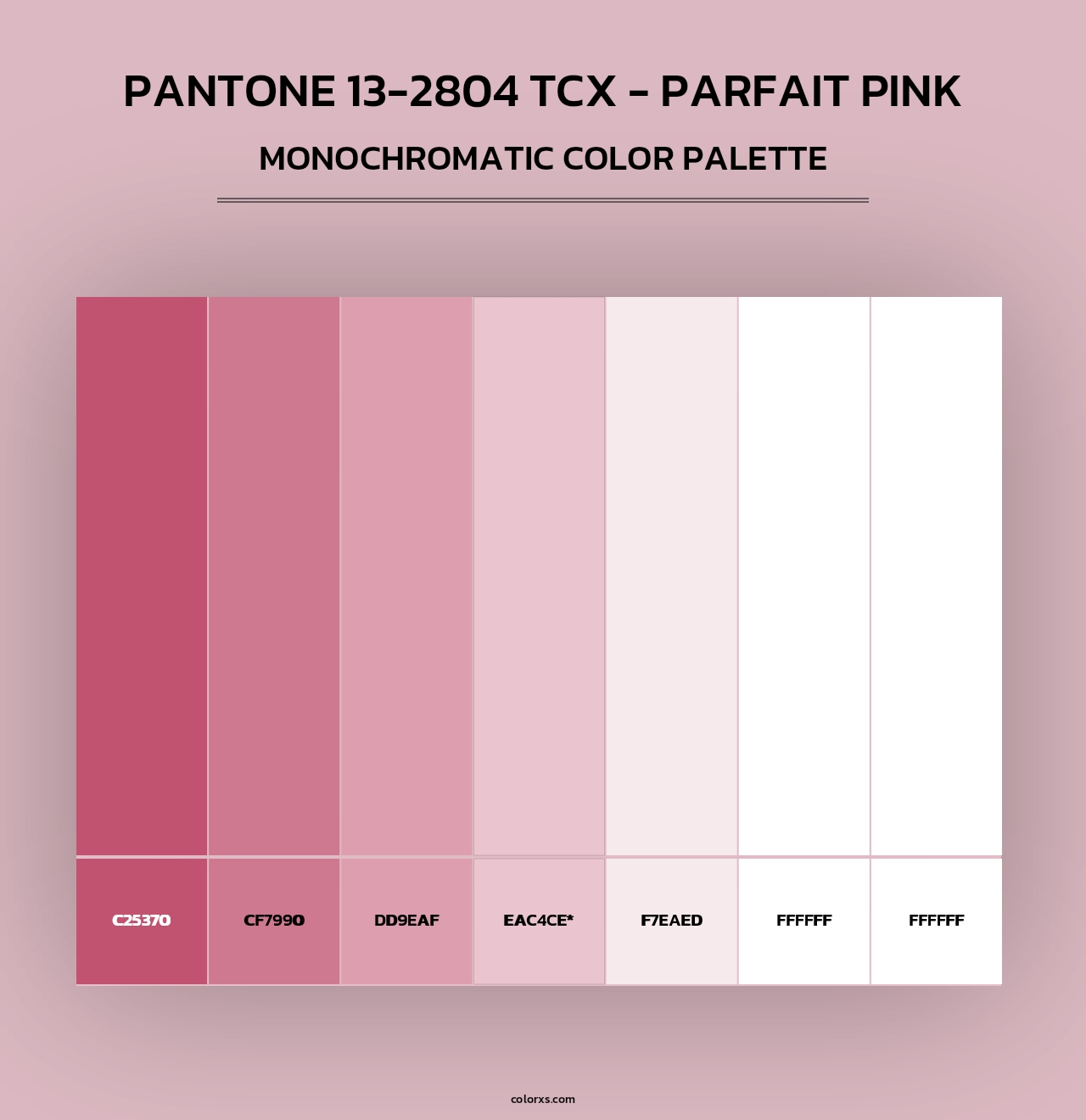 Pantone 13-2804 TCX - Parfait Pink color palettes - colorxs.com
