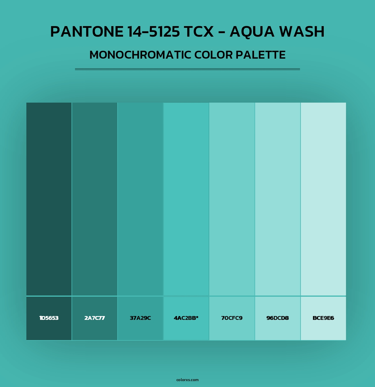 PANTONE 14-5125 TCX - Aqua Wash color palettes - colorxs.com