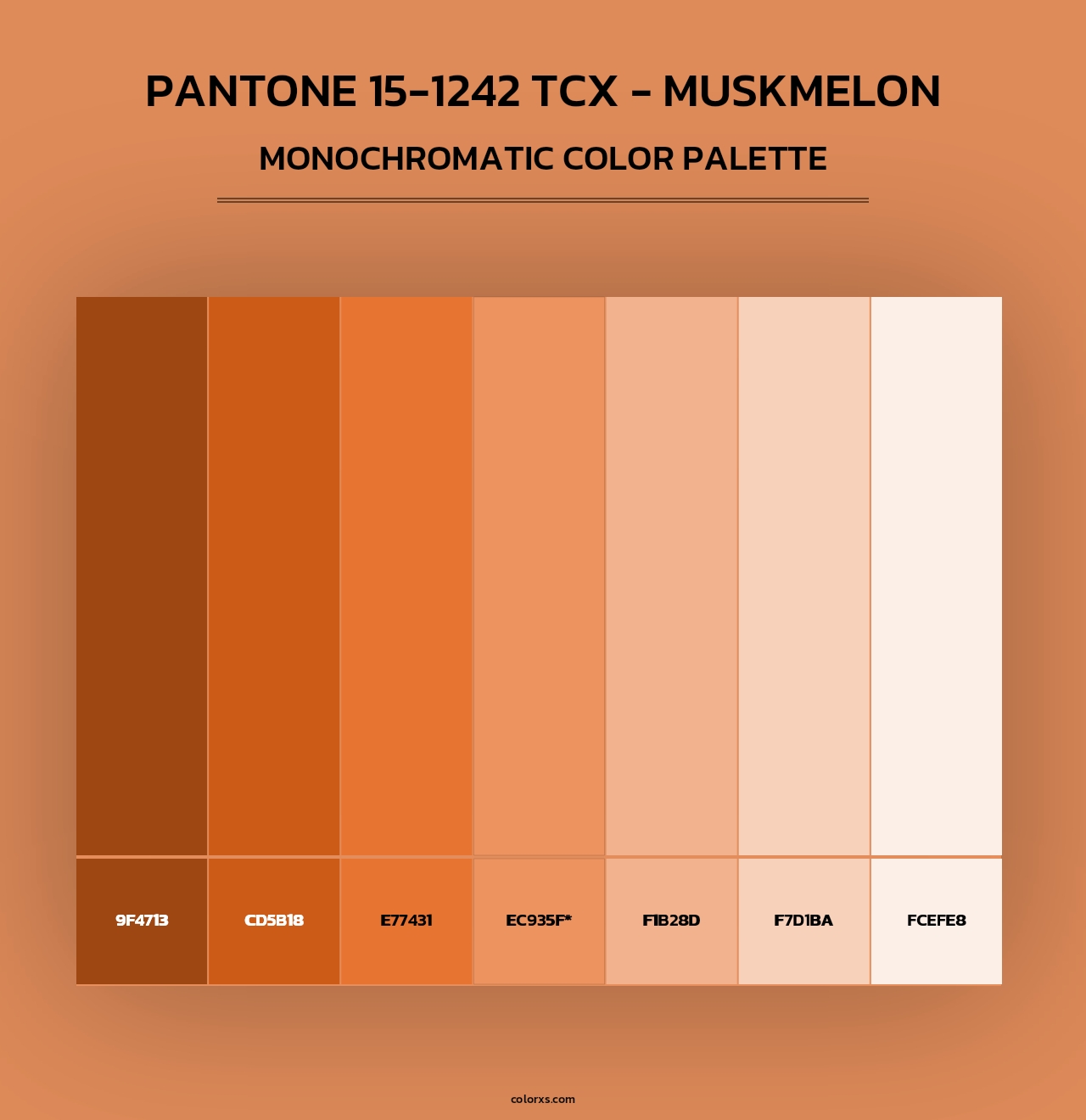 Pantone 15-1242 TCX - Muskmelon color palettes - colorxs.com