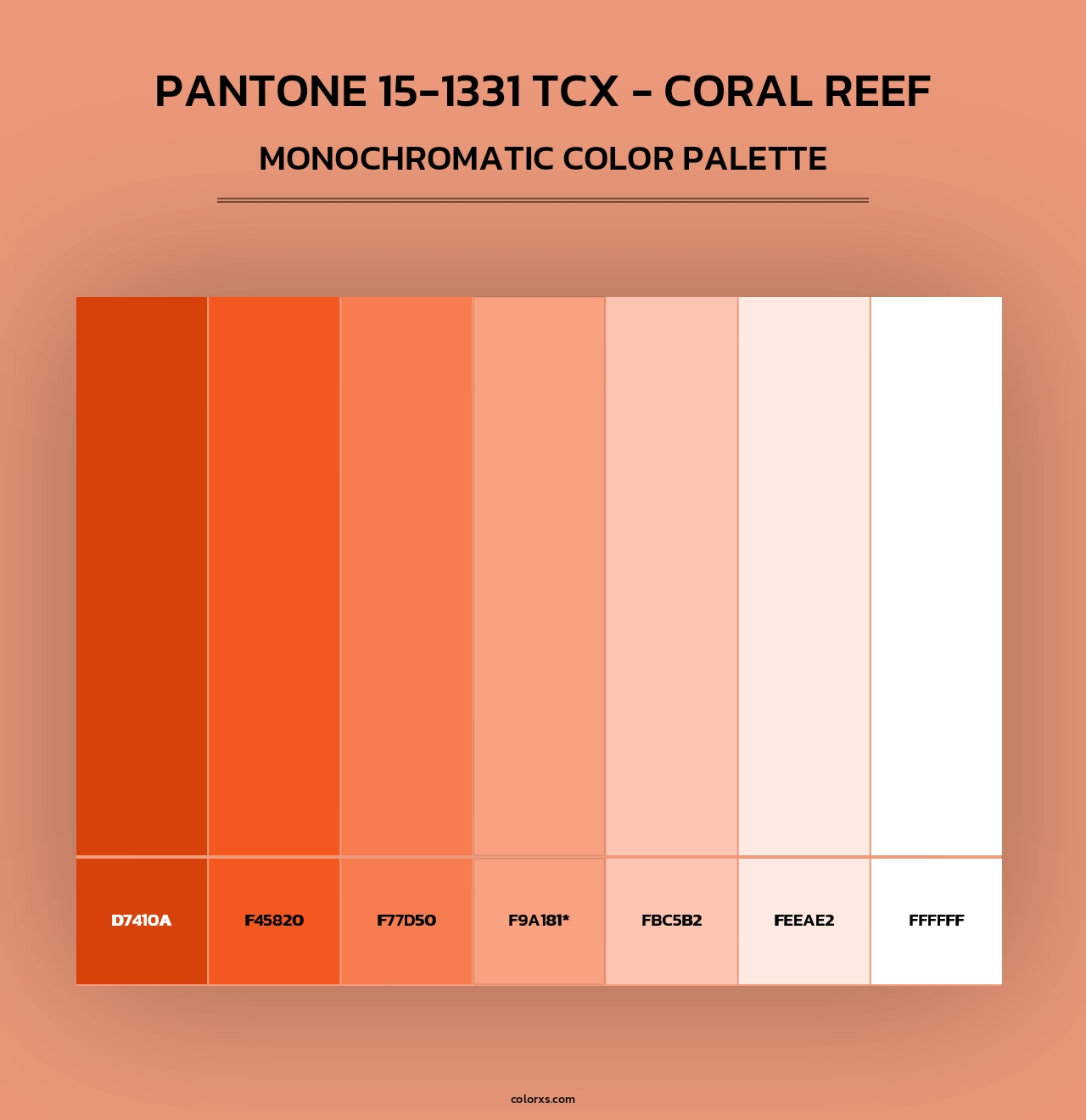 PANTONE 15-1331 TCX - Coral Reef color palettes - colorxs.com