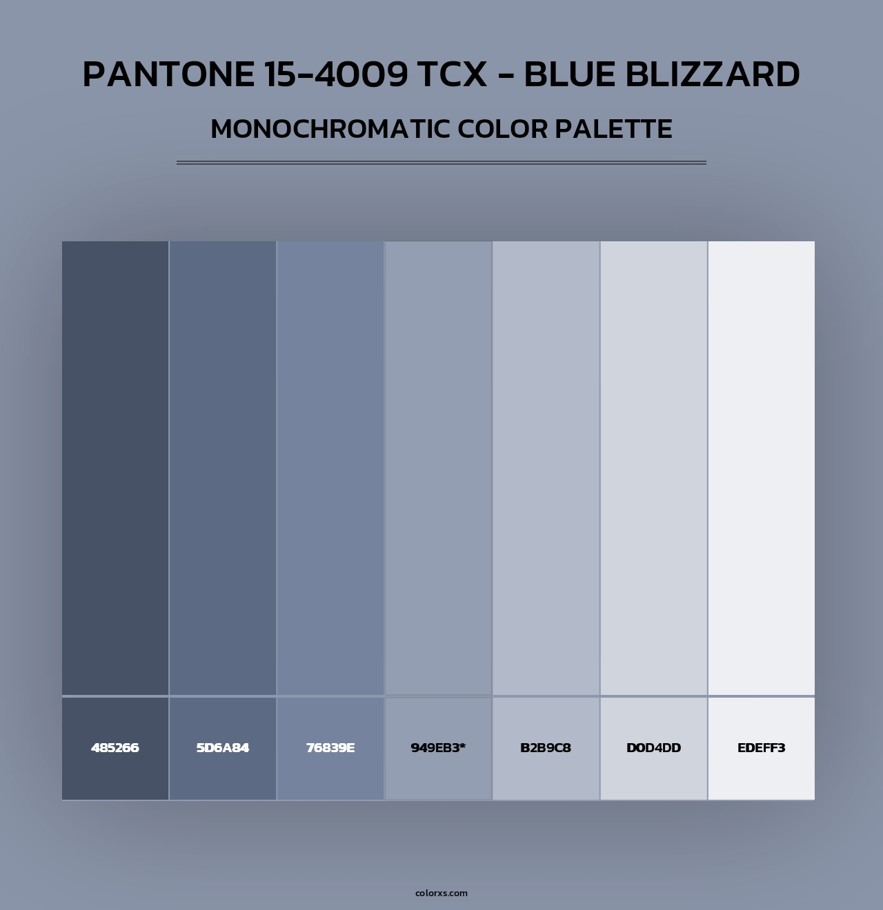 PANTONE 15-4009 TCX - Blue Blizzard color palettes - colorxs.com