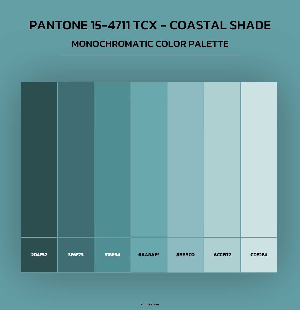 PANTONE 15-4711 TCX - Coastal Shade color palettes - colorxs.com