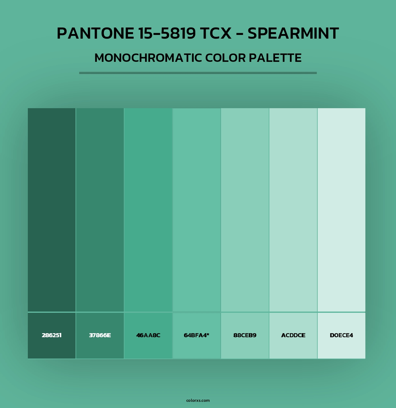 PANTONE 15-5819 TCX - Spearmint color palettes - colorxs.com