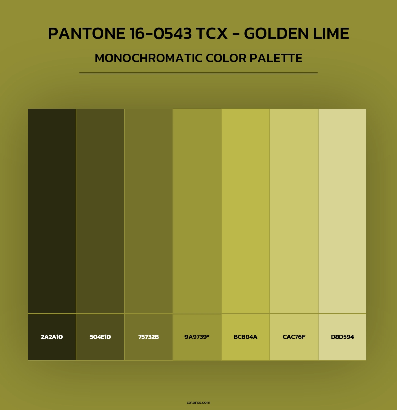 PANTONE 16-0543 TCX - Golden Lime color palettes - colorxs.com