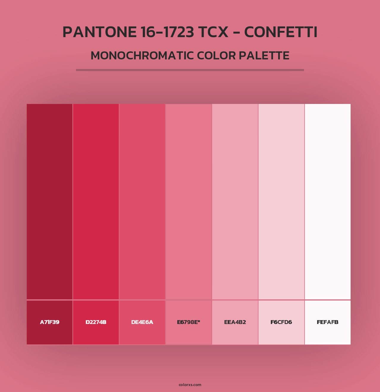 PANTONE 16-1723 TCX - Confetti color palettes - colorxs.com