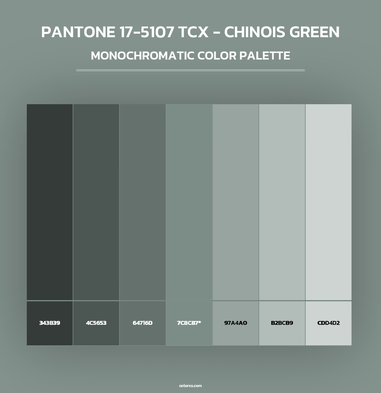 PANTONE 17-5107 TCX - Chinois Green color palettes - colorxs.com