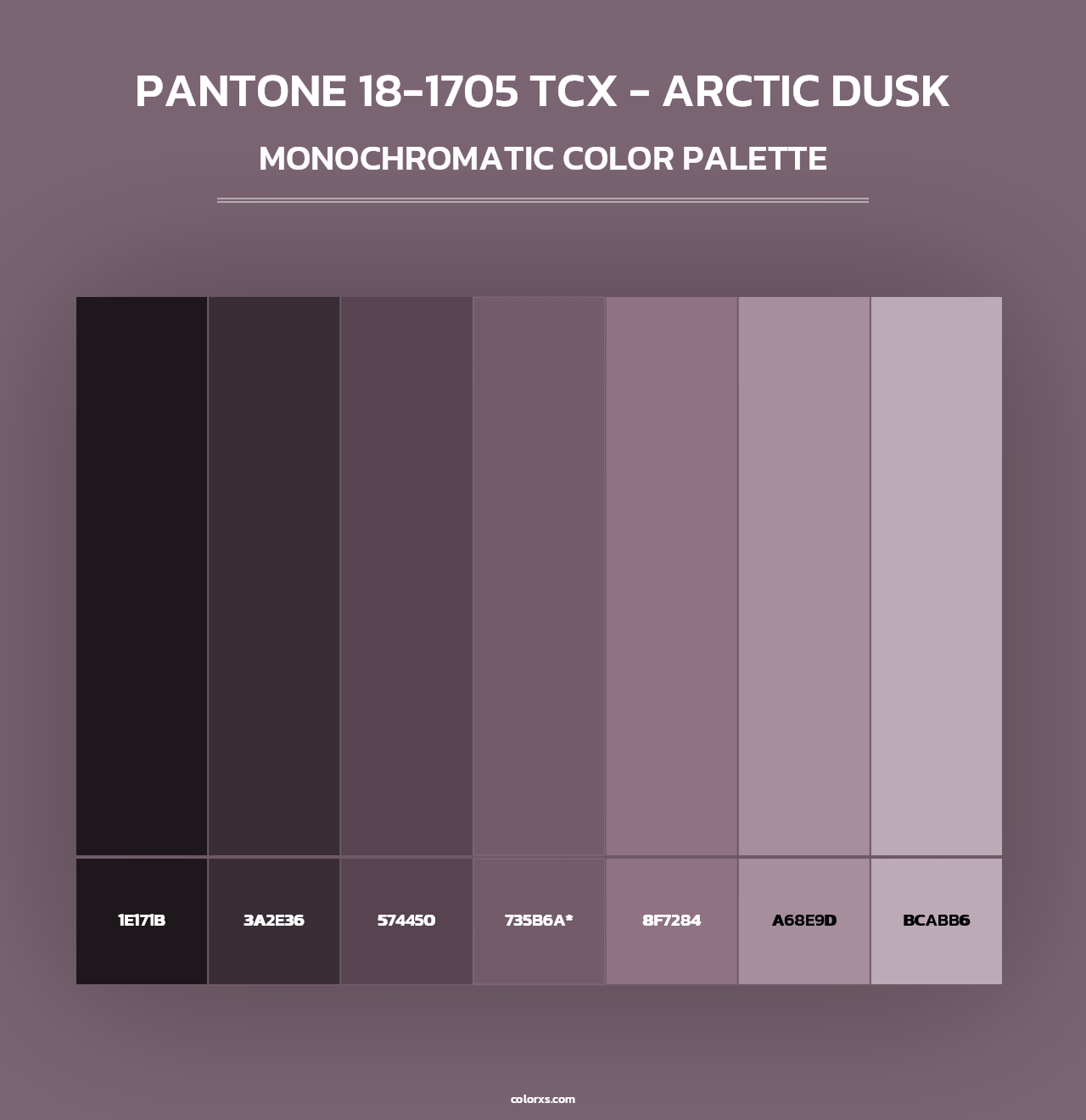 PANTONE 18-1705 TCX - Arctic Dusk color palettes - colorxs.com