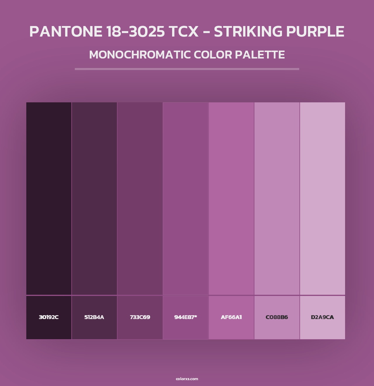 PANTONE 18-3025 TCX - Striking Purple color palettes - colorxs.com
