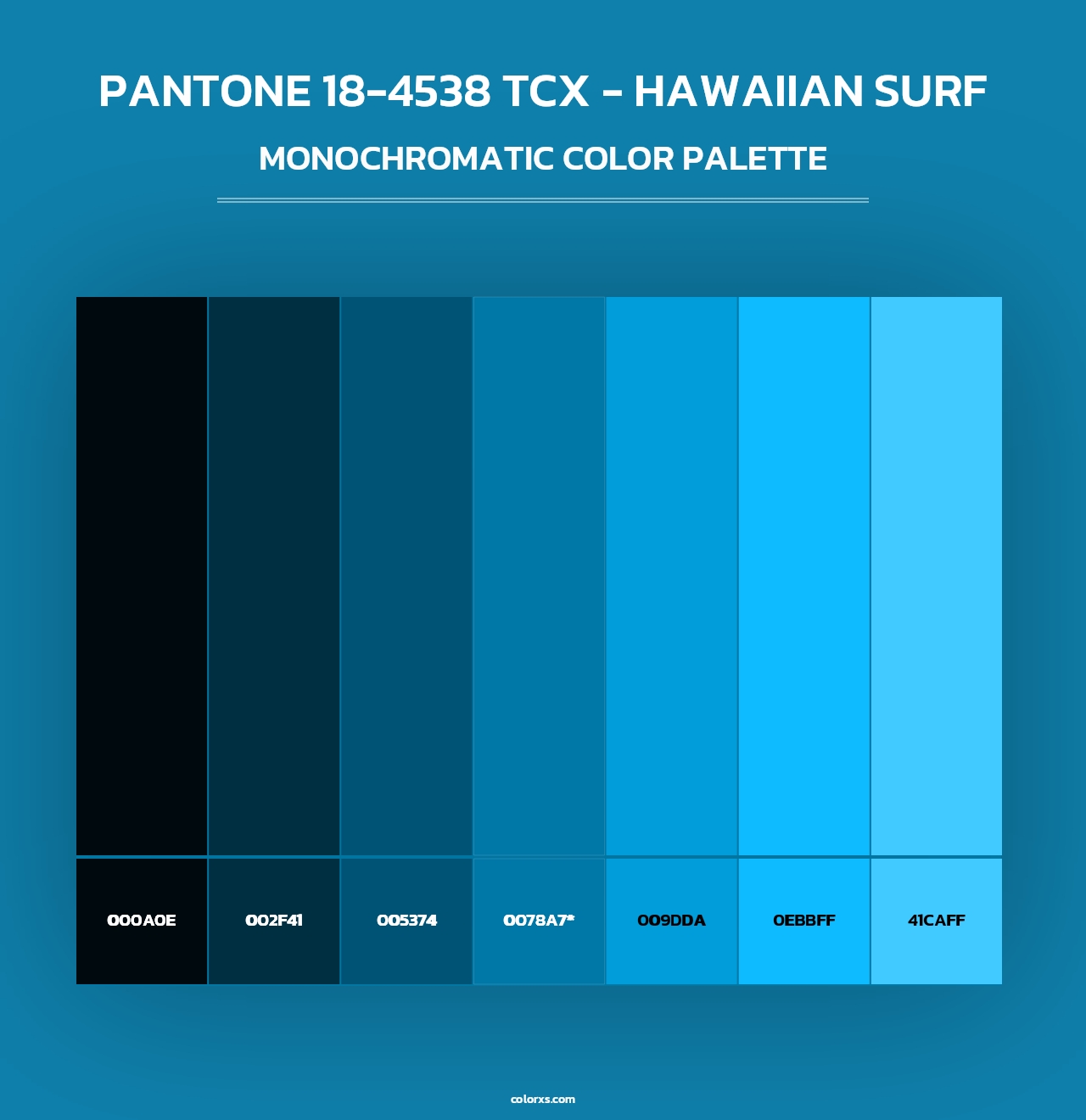 PANTONE 18-4538 TCX - Hawaiian Surf color palettes - colorxs.com