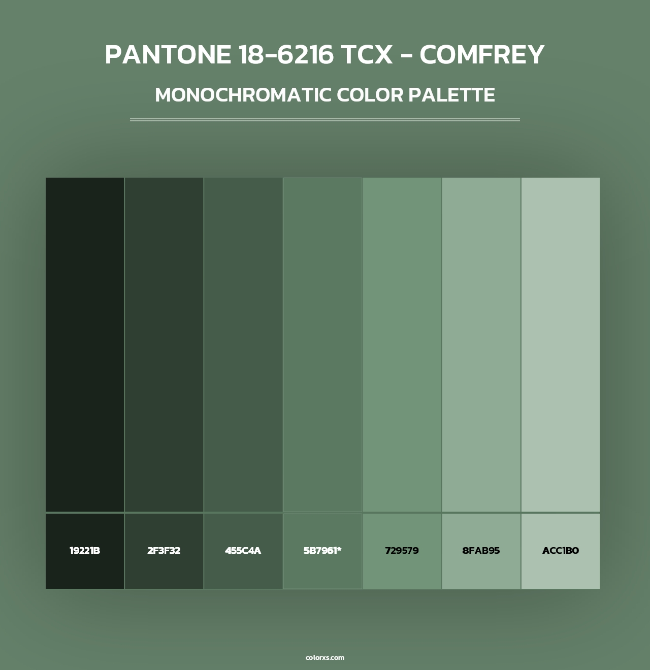 PANTONE 18-6216 TCX - Comfrey color palettes - colorxs.com