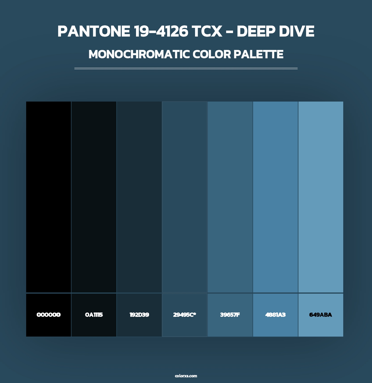 PANTONE 19-4126 TCX - Deep Dive color palettes - colorxs.com
