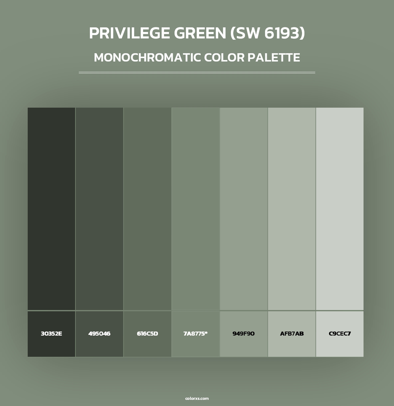 Sherwin Williams Privilege Green (SW 6193) Paint coordinating colors ...