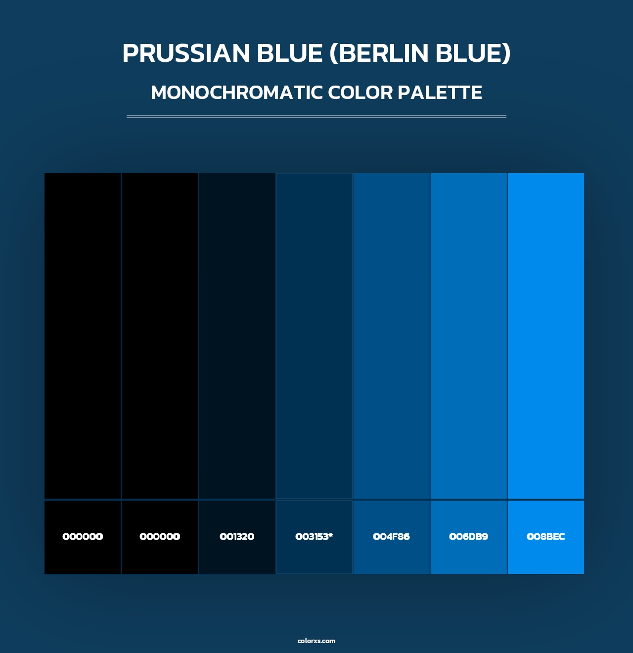 Prussian Blue (Berlin Blue) color palettes - colorxs.com