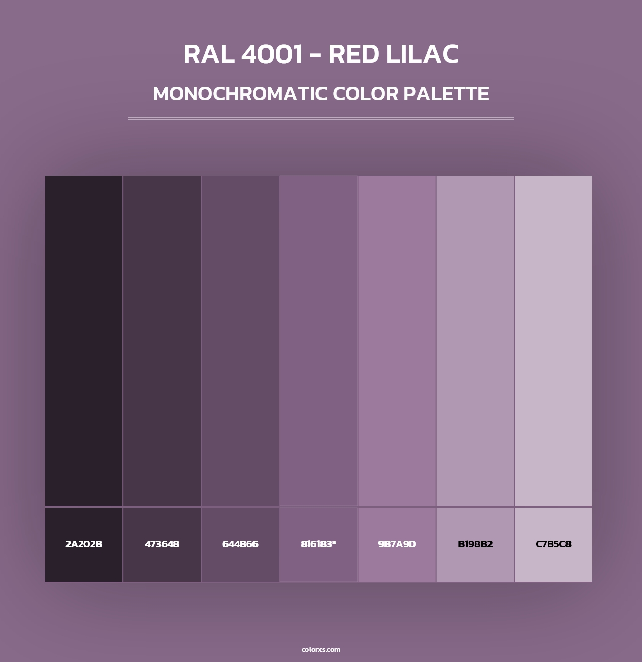 RAL 4001 - Red Lilac color palettes - colorxs.com