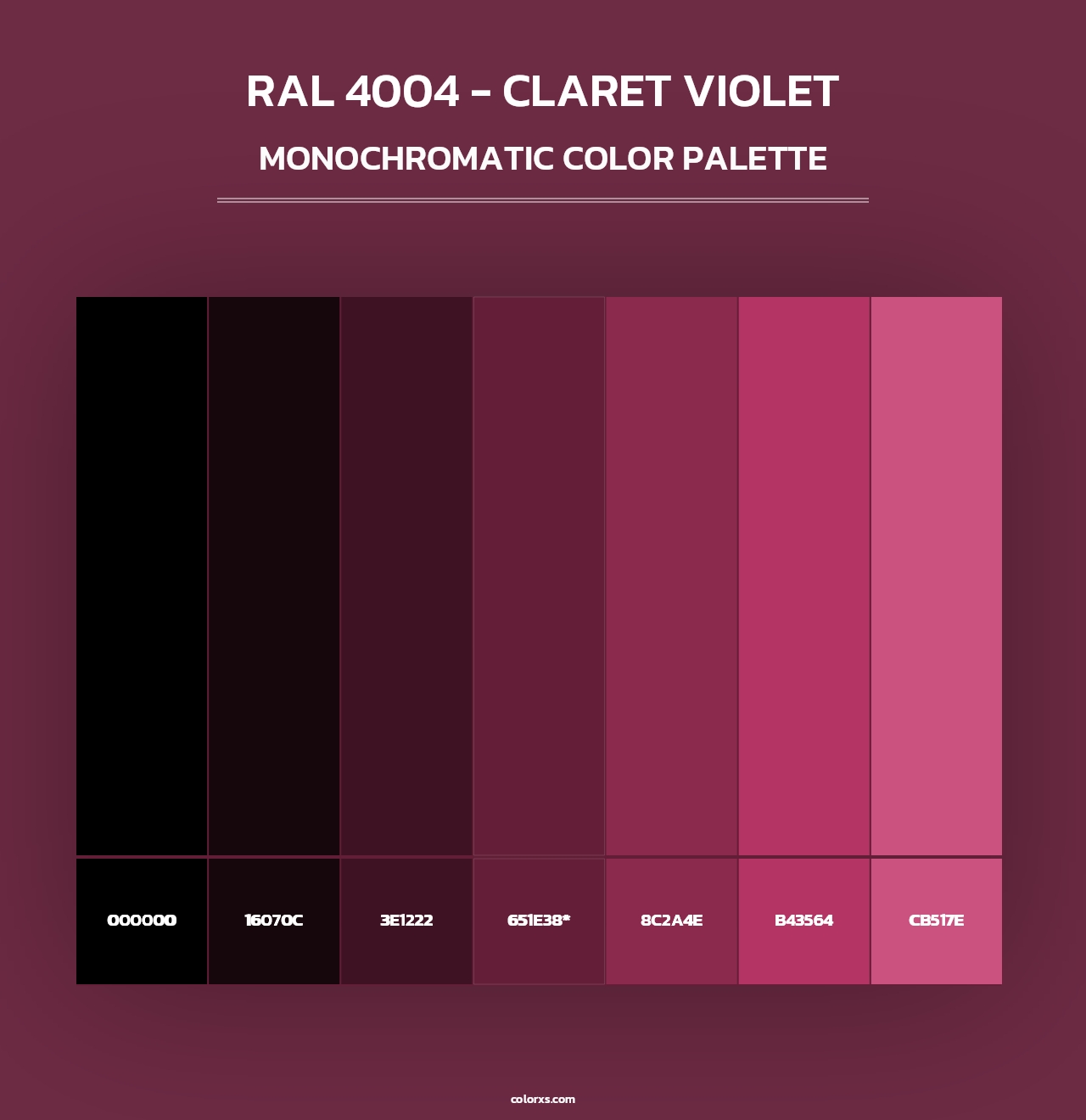 RAL 4004 - Claret Violet color palettes - colorxs.com