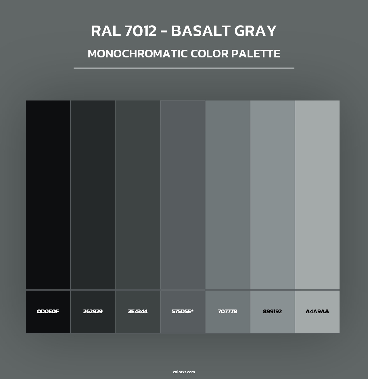 RAL 7012 - Basalt Gray color palettes - colorxs.com