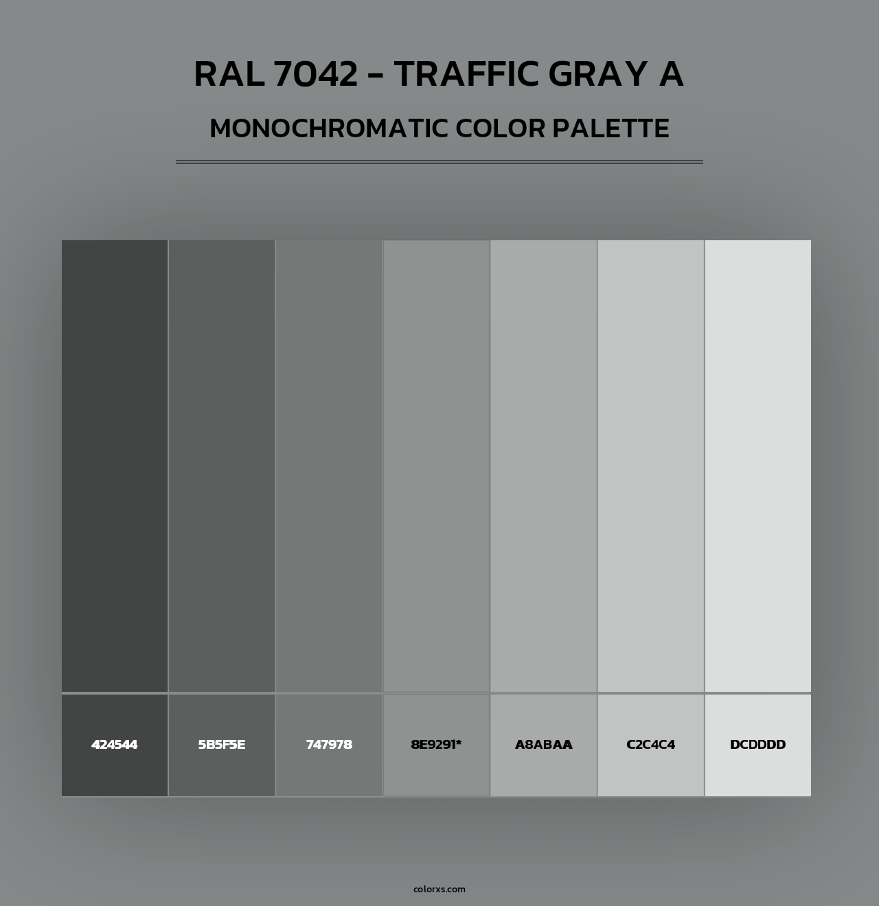 RAL 7042 - Traffic Gray A color palettes - colorxs.com