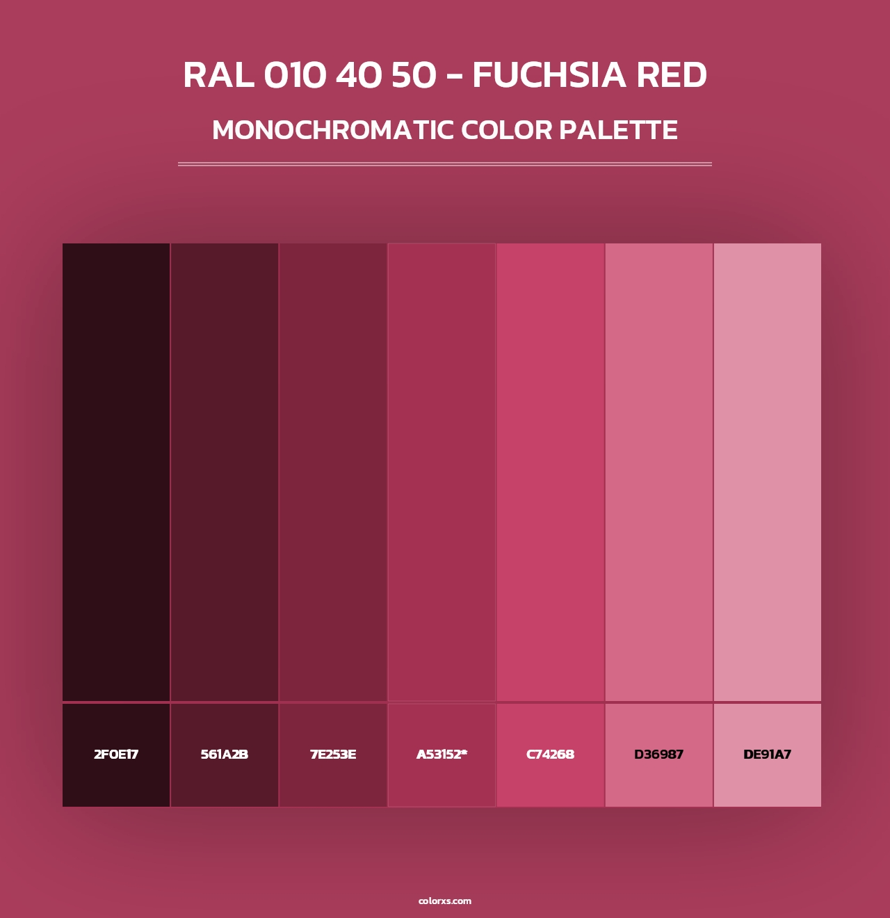 RAL 010 40 50 - Fuchsia Red color palettes - colorxs.com