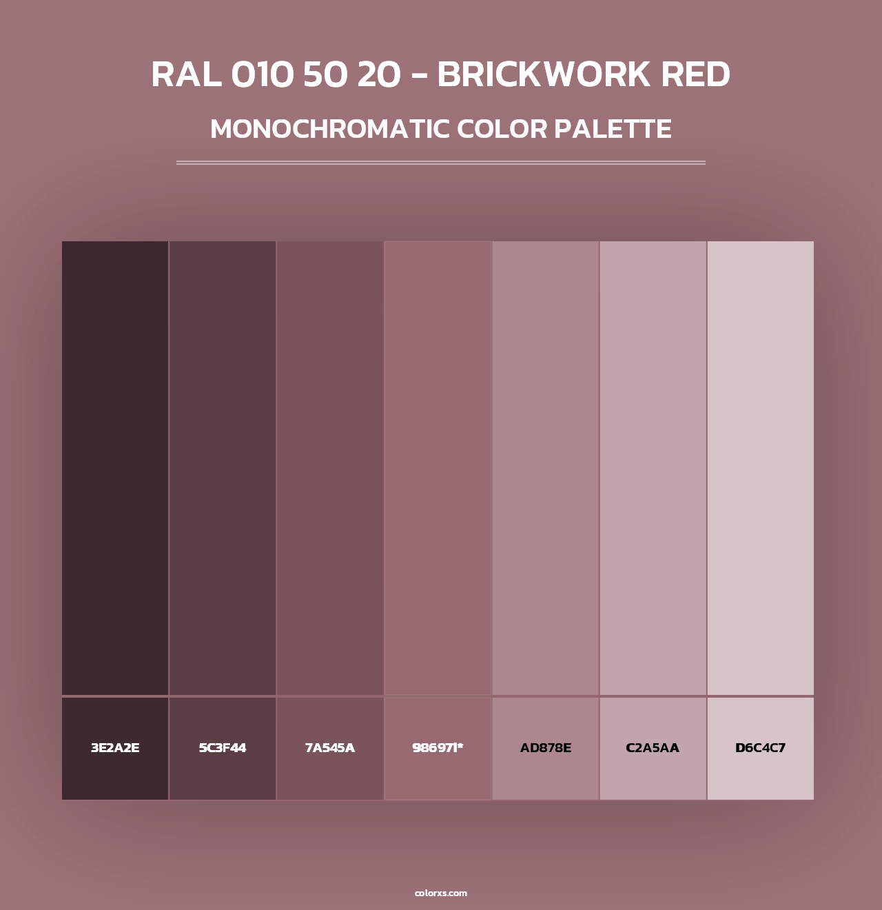 RAL 010 50 20 - Brickwork Red color palettes - colorxs.com