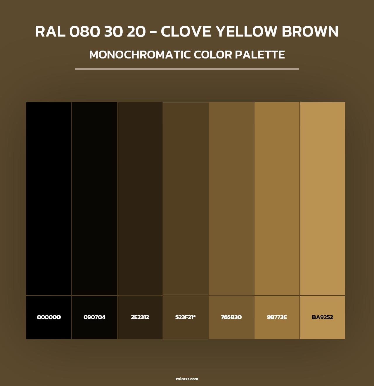 RAL 080 30 20 - Clove Yellow Brown color palettes - colorxs.com