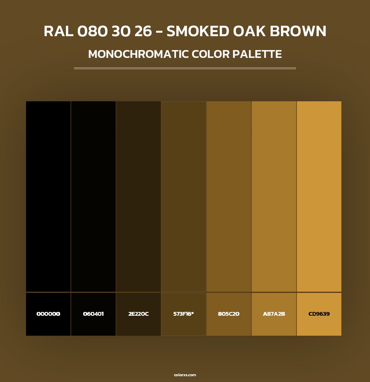 RAL 080 30 26 - Smoked Oak Brown color palettes - colorxs.com