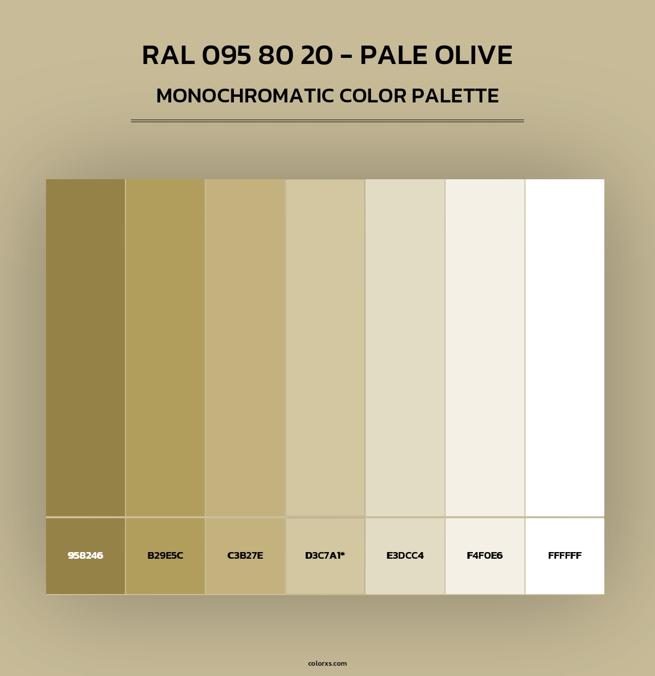 RAL 095 80 20 - Pale Olive color palettes - colorxs.com