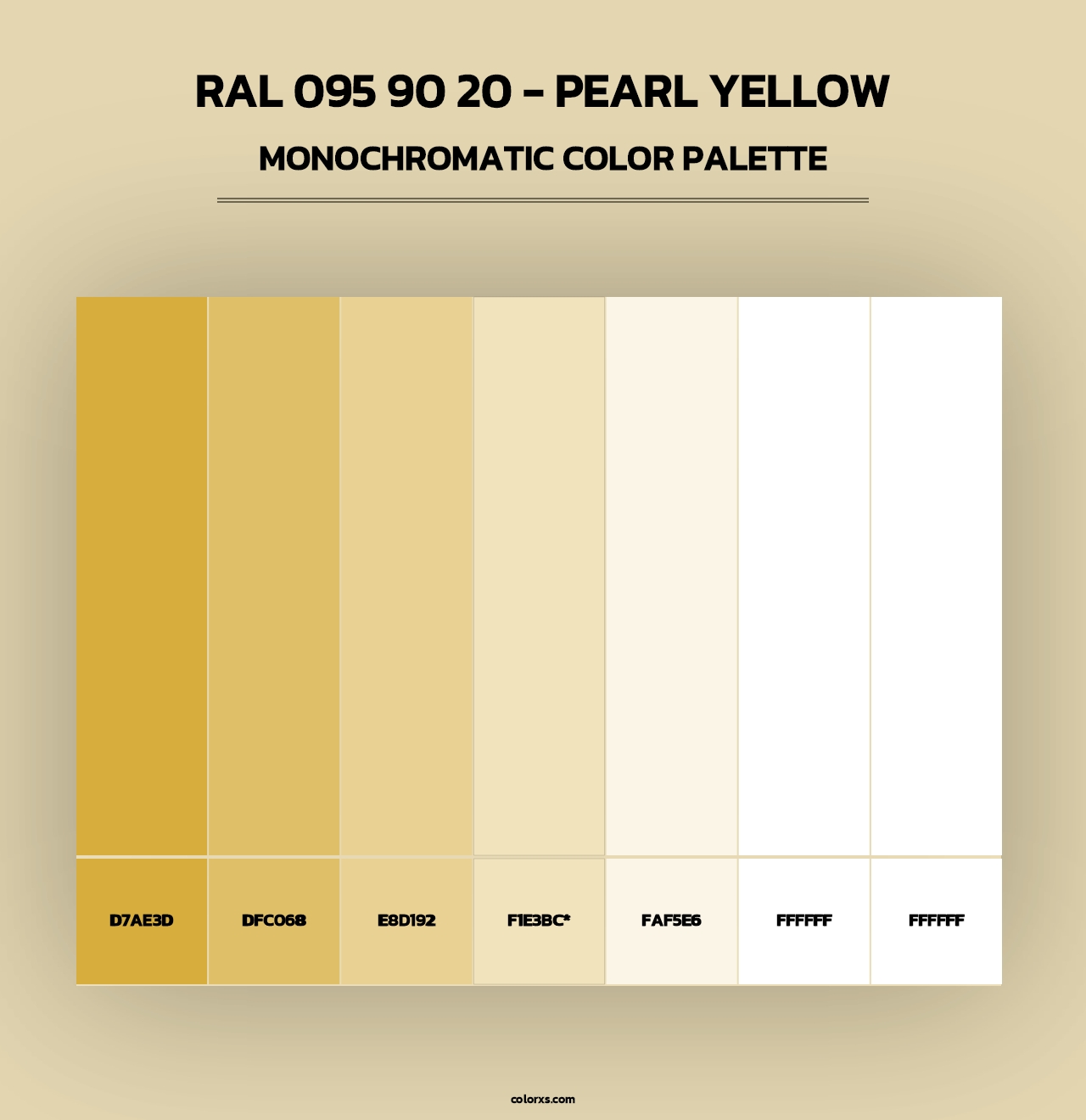 RAL 095 90 20 - Pearl Yellow color palettes - colorxs.com