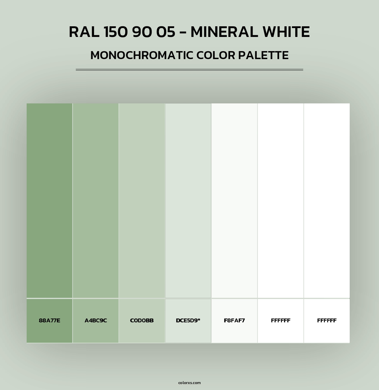 RAL 150 90 05 - Mineral White color palettes - colorxs.com