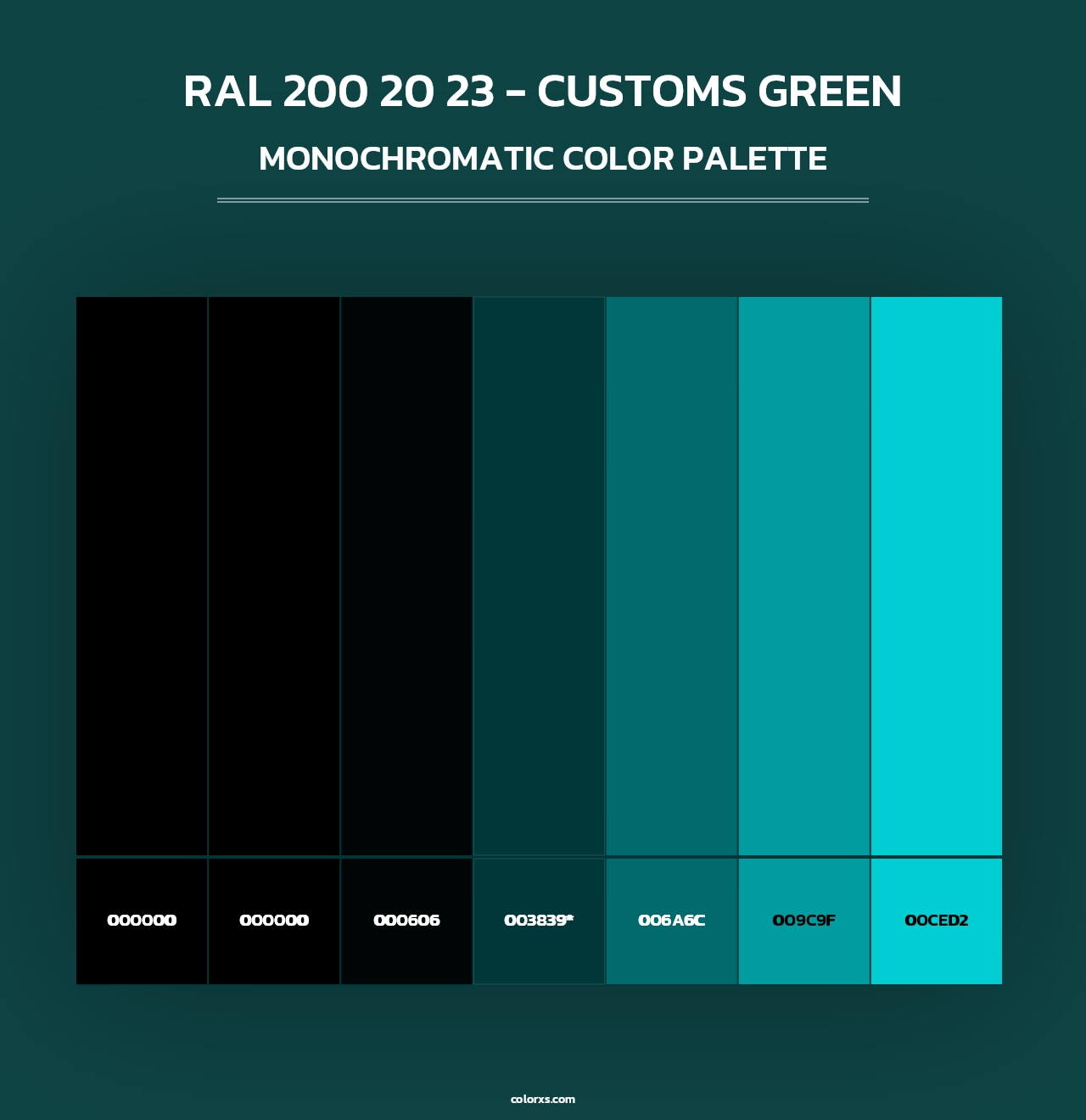 RAL 200 20 23 - Customs Green color palettes - colorxs.com