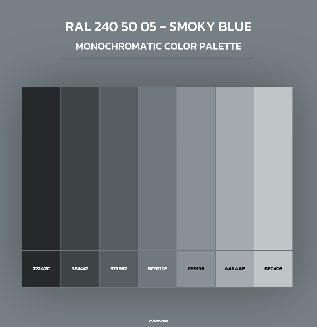 RAL 240 50 05 - Smoky Blue color palettes - colorxs.com