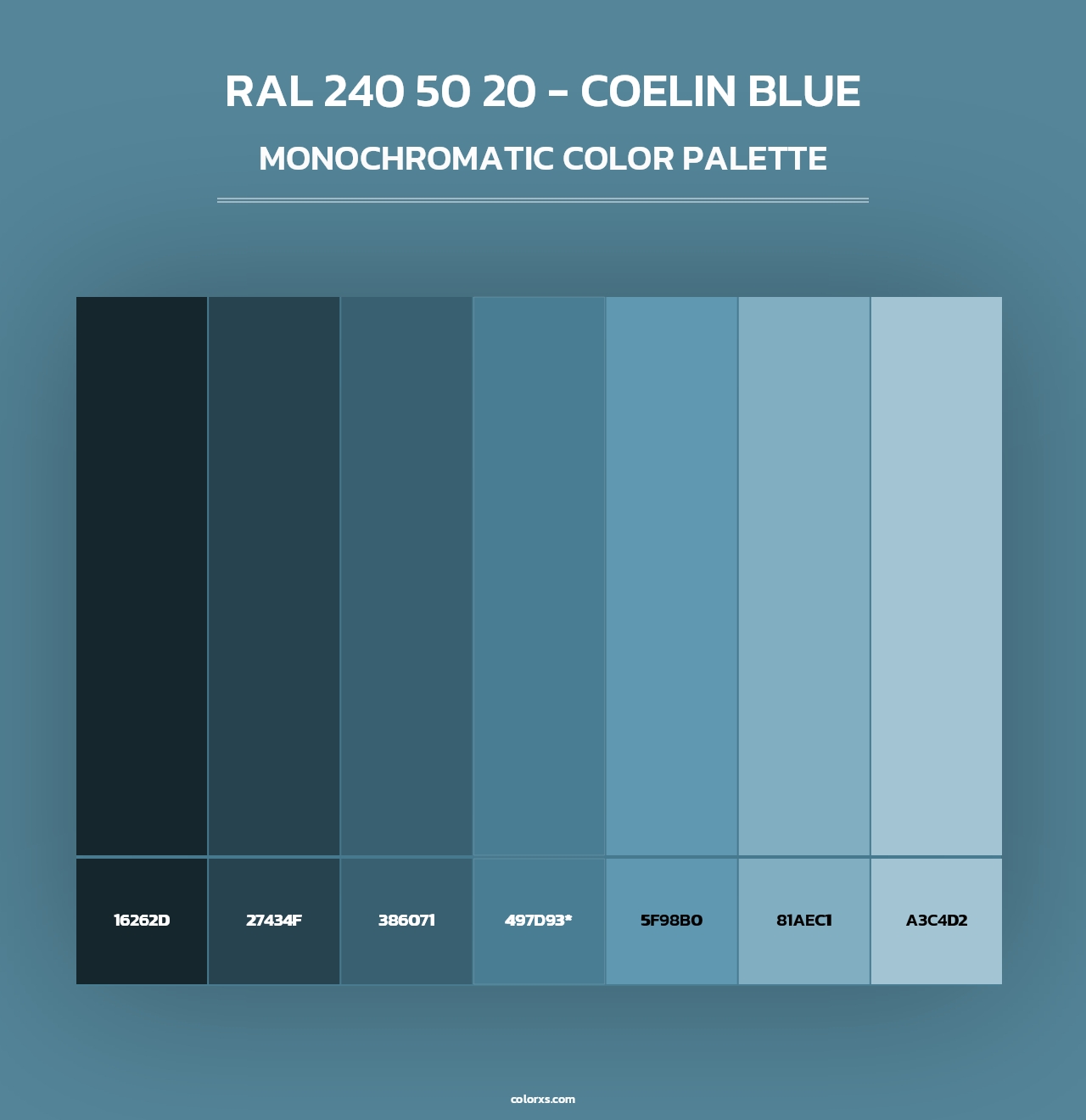 RAL 240 50 20 - Coelin Blue color palettes - colorxs.com