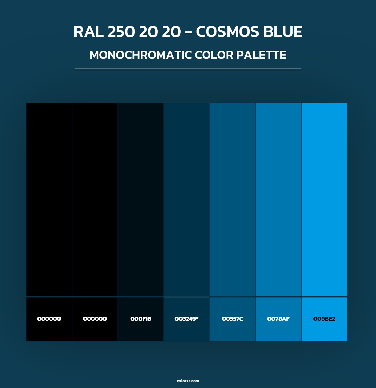 RAL 250 20 20 - Cosmos Blue color palettes - colorxs.com