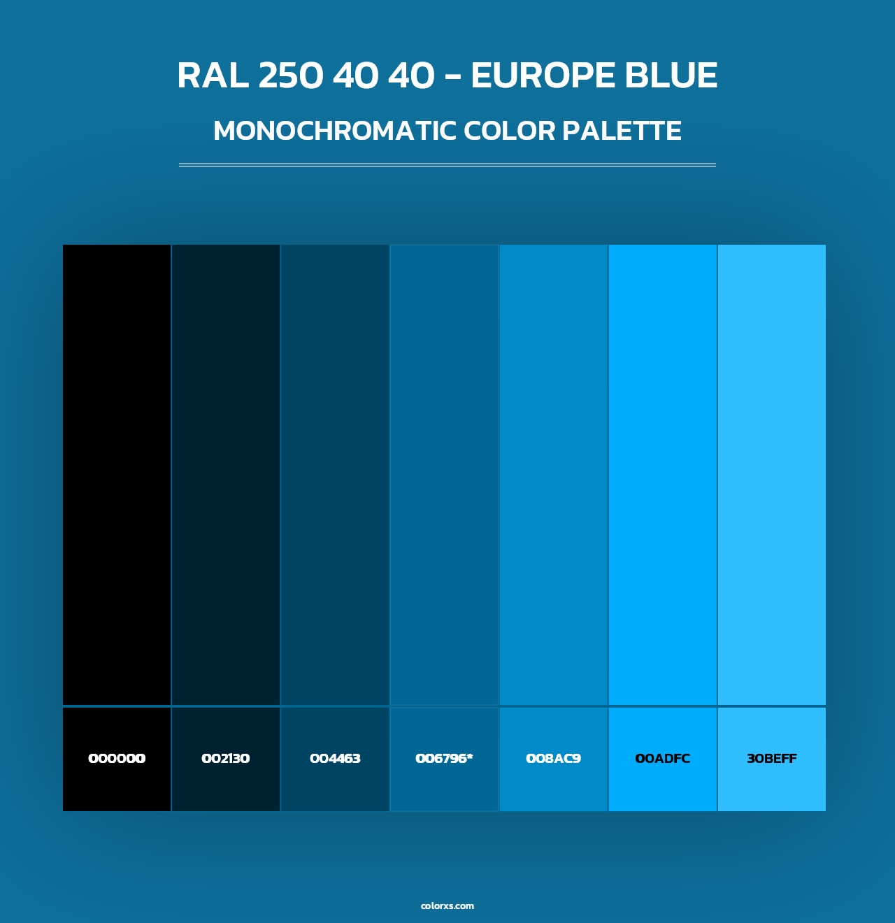 RAL 250 40 40 - Europe Blue color palettes - colorxs.com