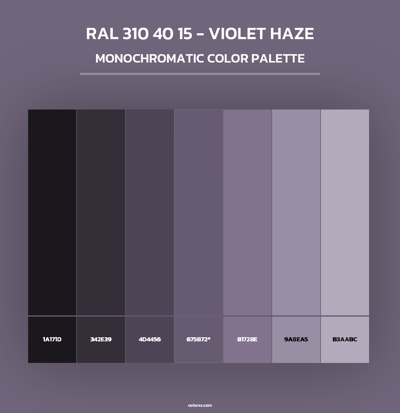 RAL 310 40 15 - Violet Haze color palettes - colorxs.com