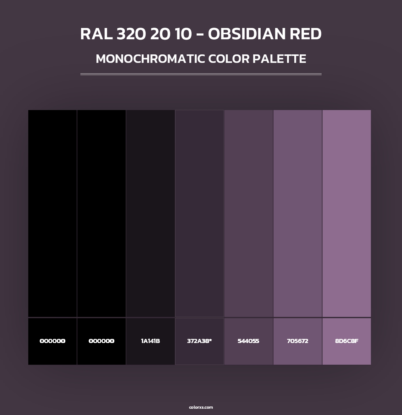RAL 320 20 10 - Obsidian Red color palettes - colorxs.com