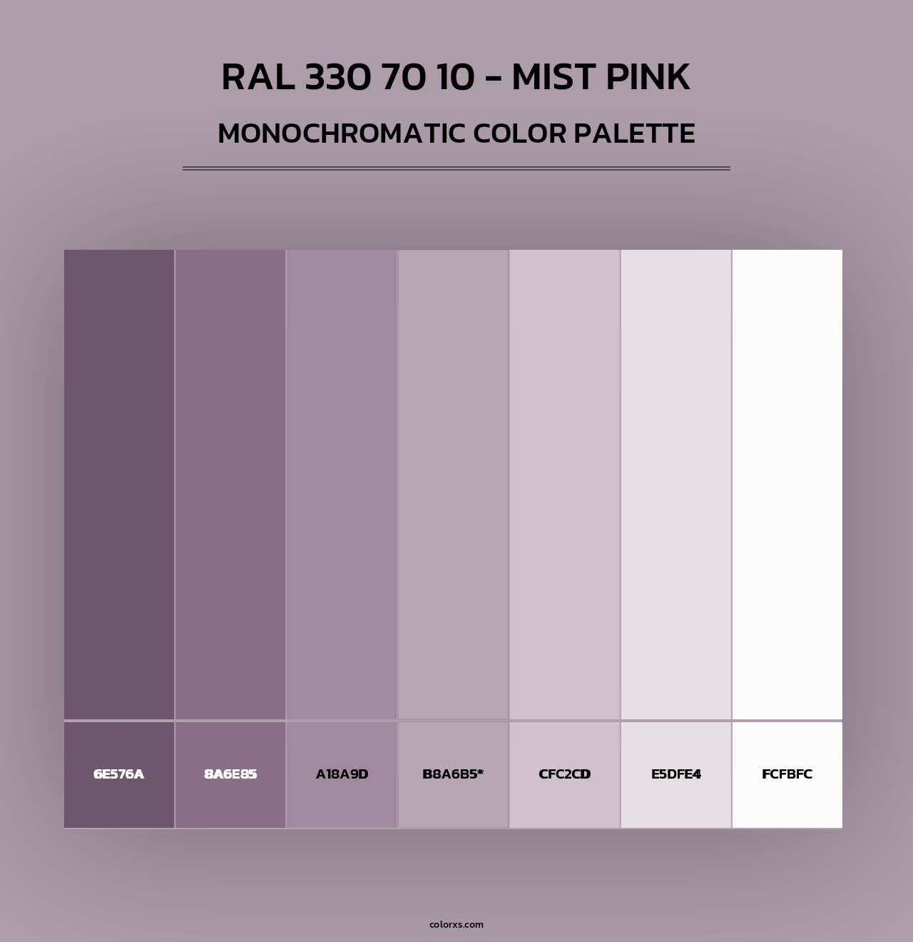 RAL 330 70 10 - Mist Pink color palettes - colorxs.com