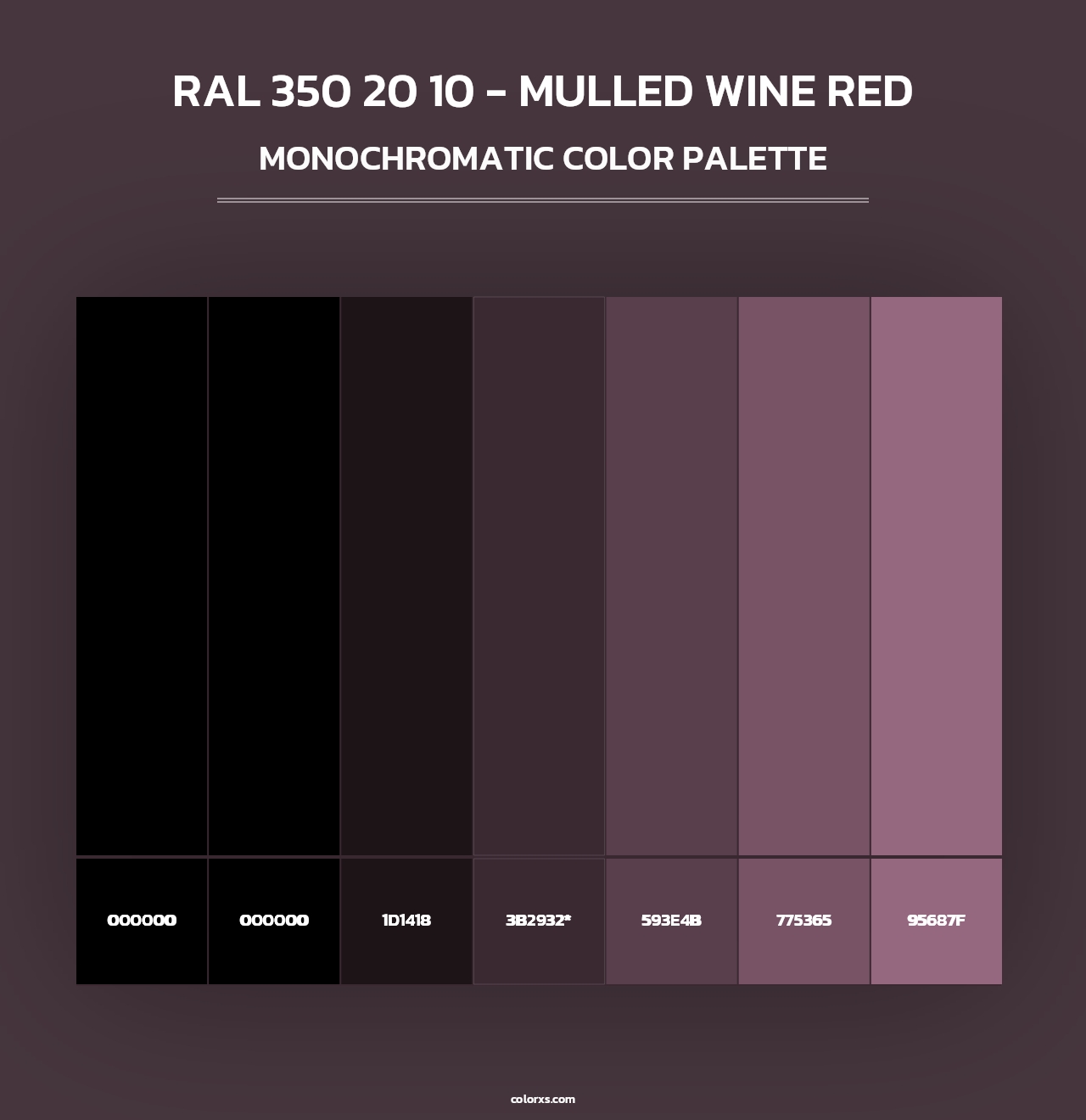 RAL 350 20 10 - Mulled Wine Red color palettes - colorxs.com