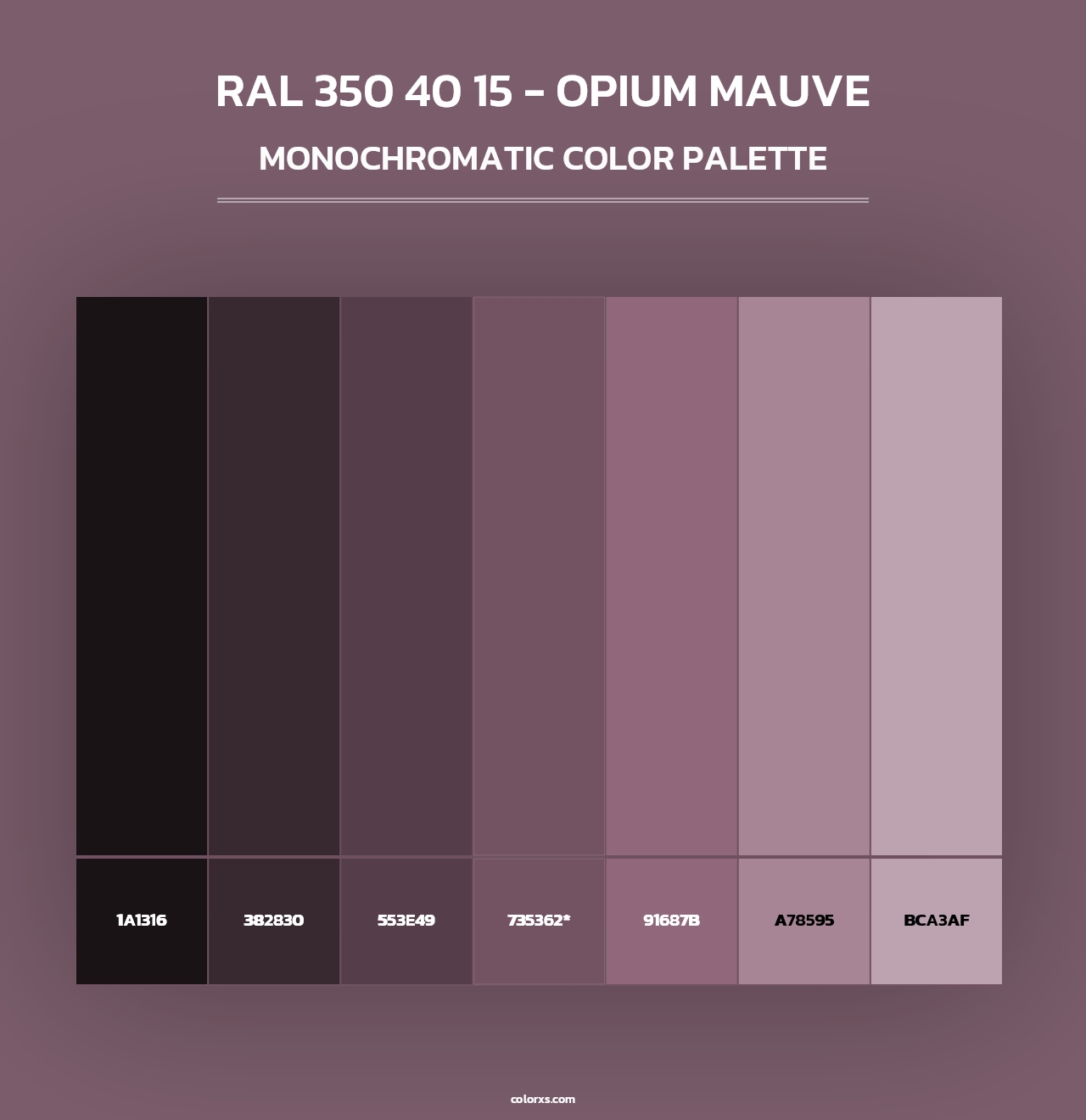 RAL 350 40 15 - Opium Mauve color palettes - colorxs.com