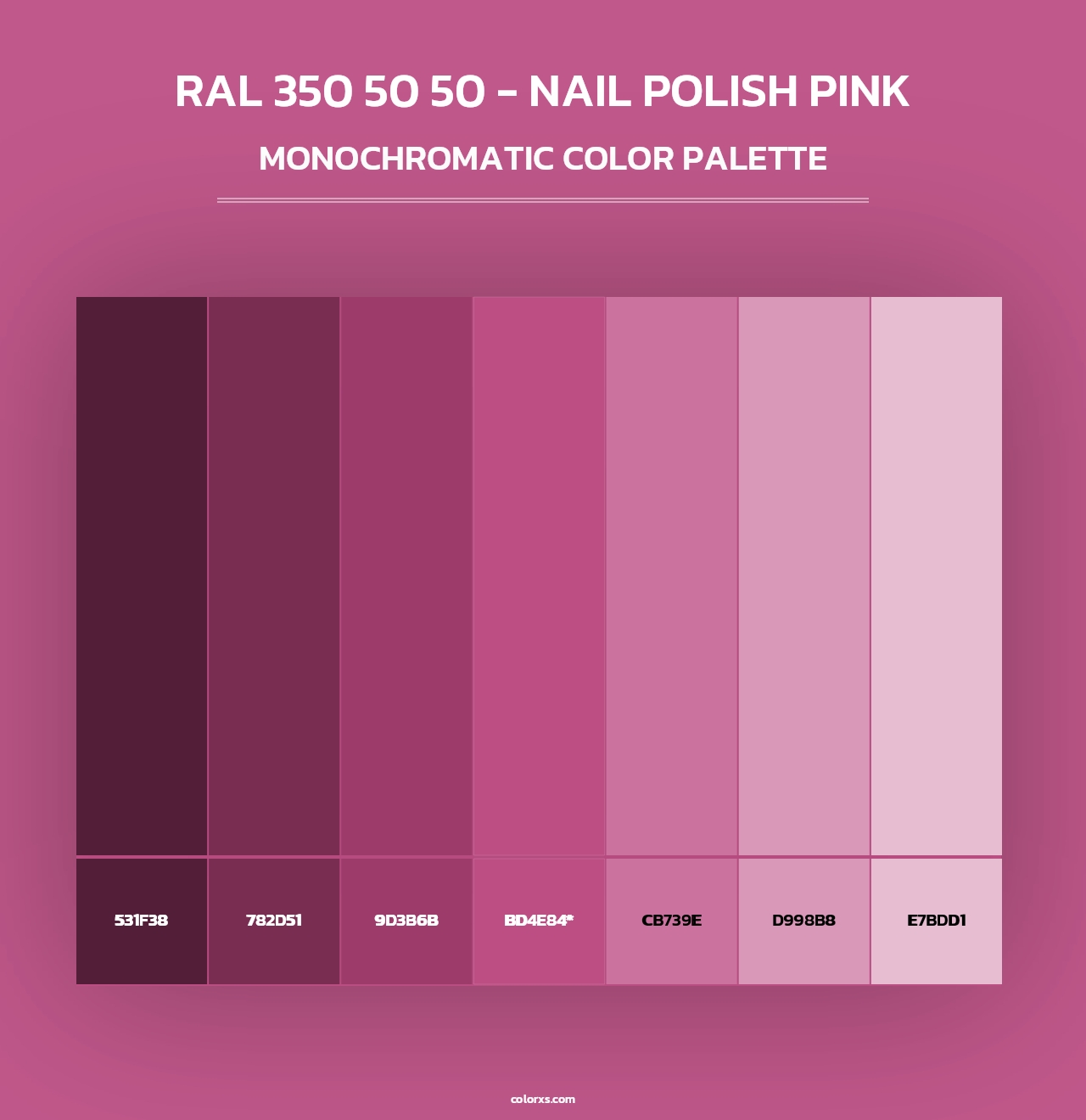 RAL 350 50 50 - Nail Polish Pink color palettes - colorxs.com