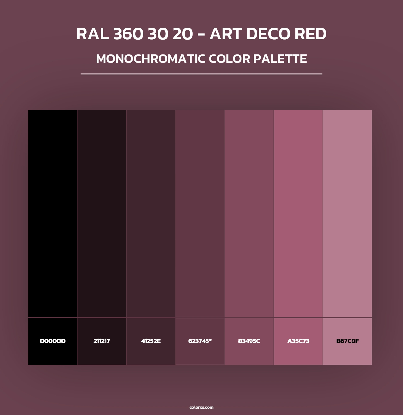 RAL 360 30 20 - Art Deco Red color palettes - colorxs.com