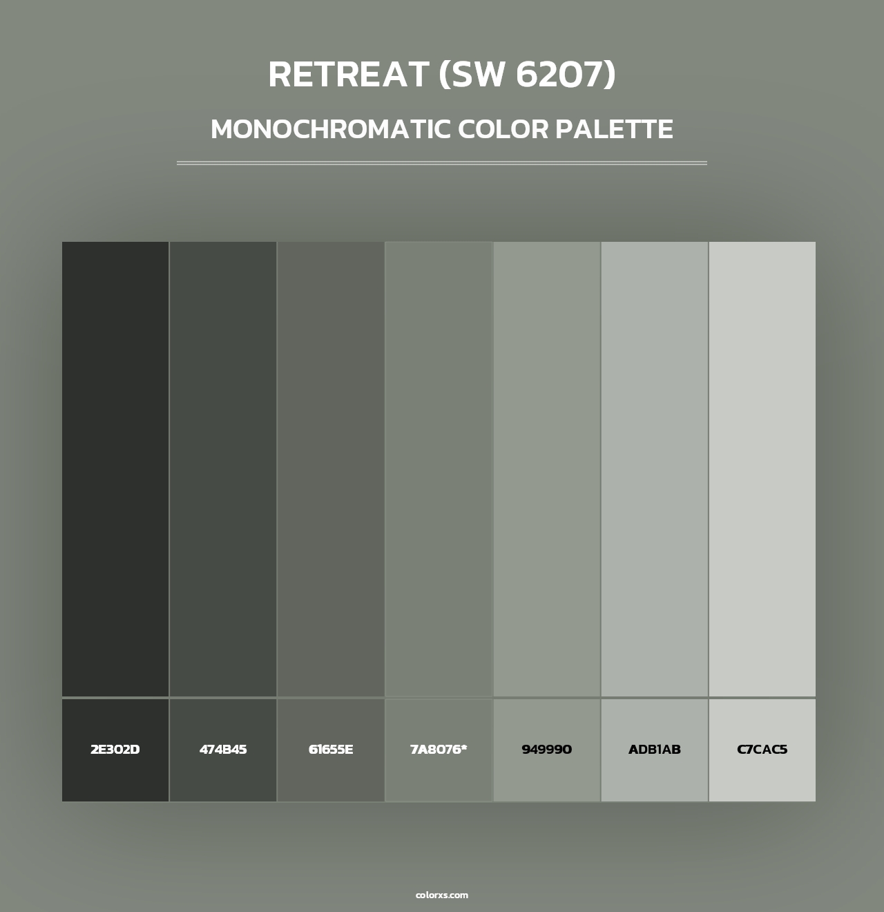 Sherwin Williams Retreat (SW 6207) Paint coordinating colors and ...