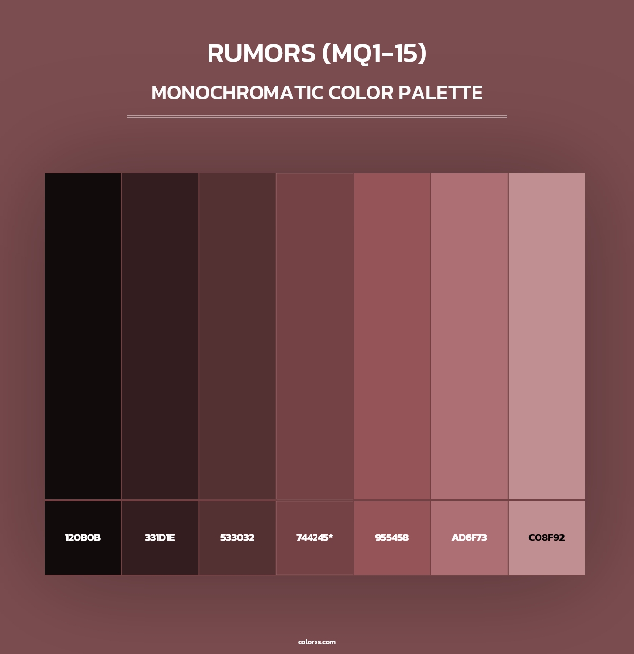 Behr Rumors (MQ1-15) Paint coordinating colors and palettes - colorxs.com