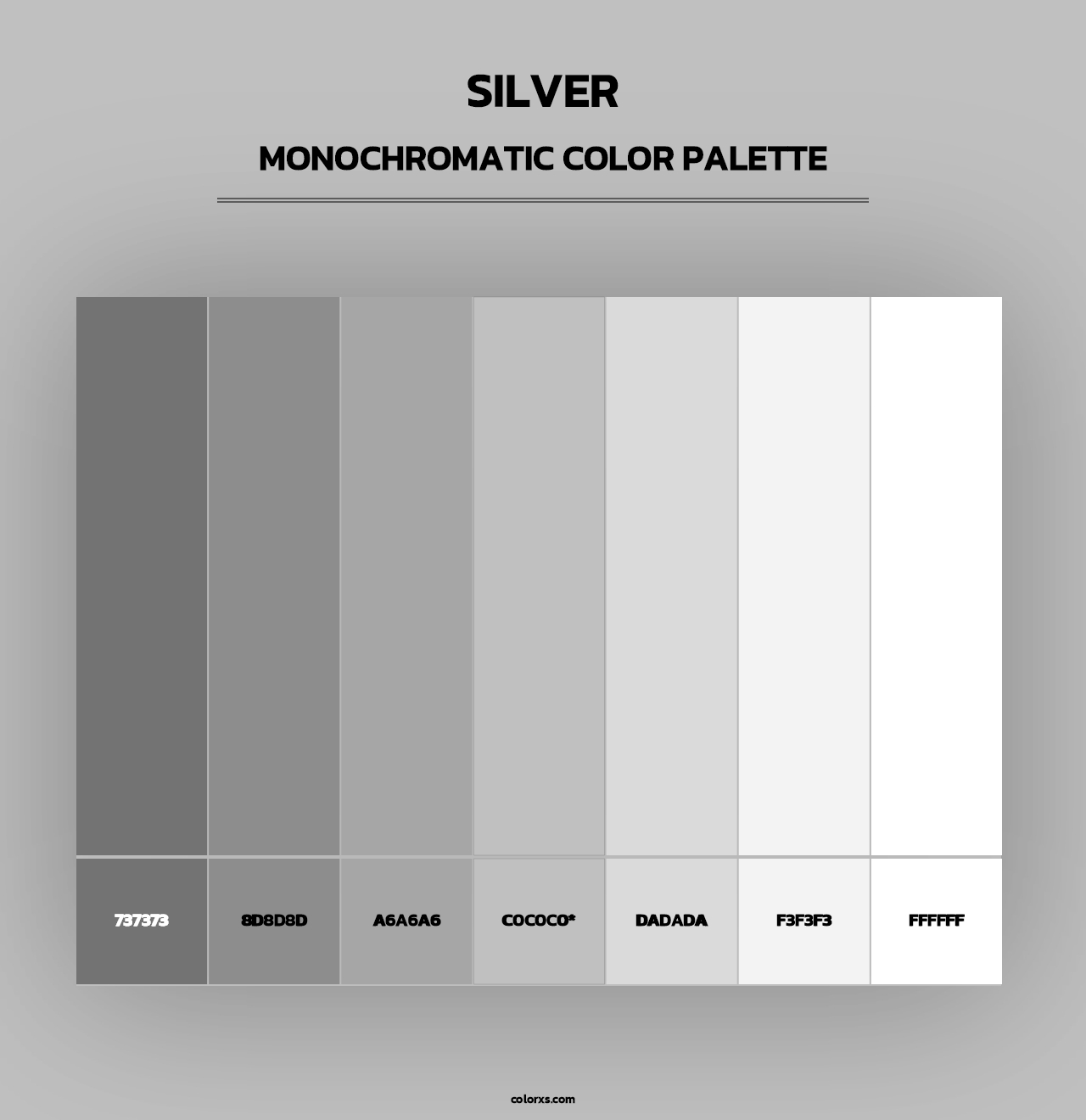 Silver color palettes - colorxs.com