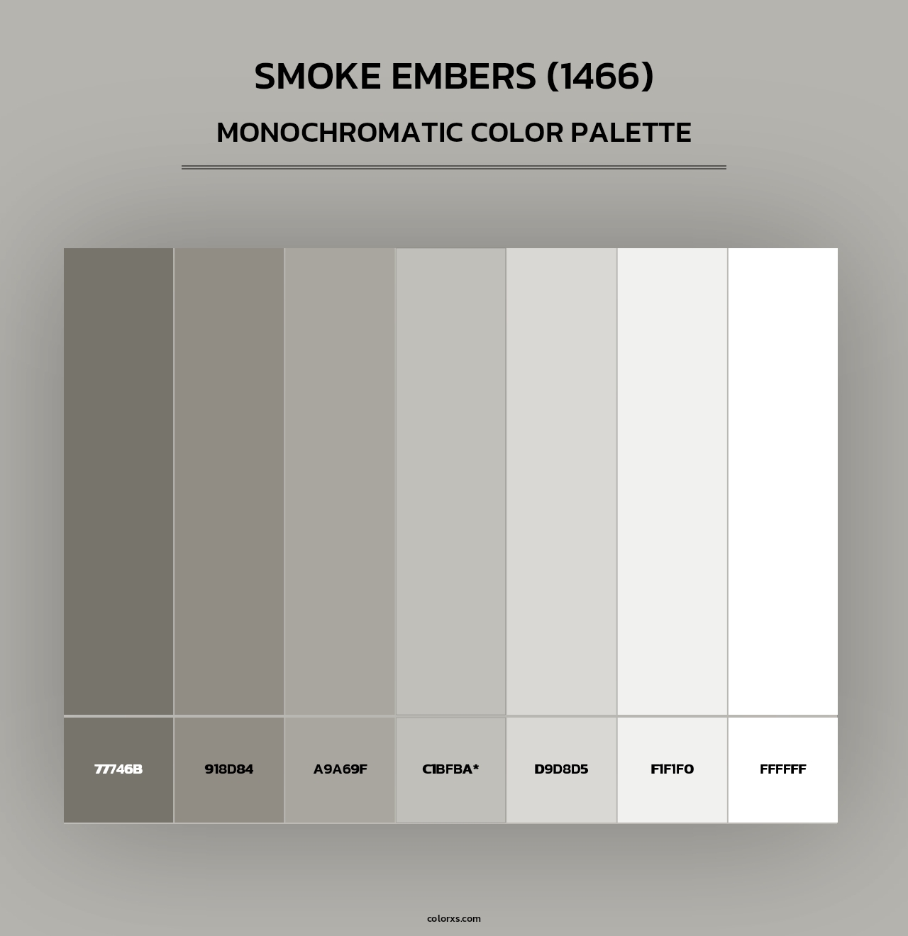 Benjamin Moore Smoke Embers (1466) Paint coordinating colors and ...