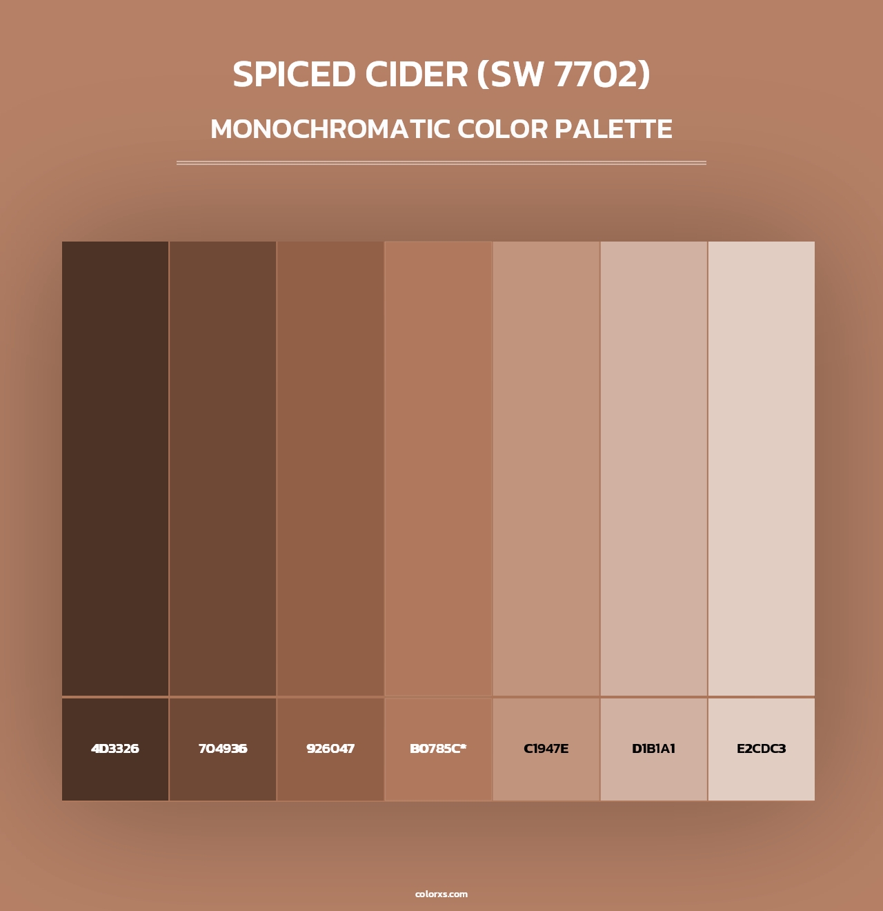 Sherwin Williams Spiced Cider (SW 7702) Paint coordinating colors and ...