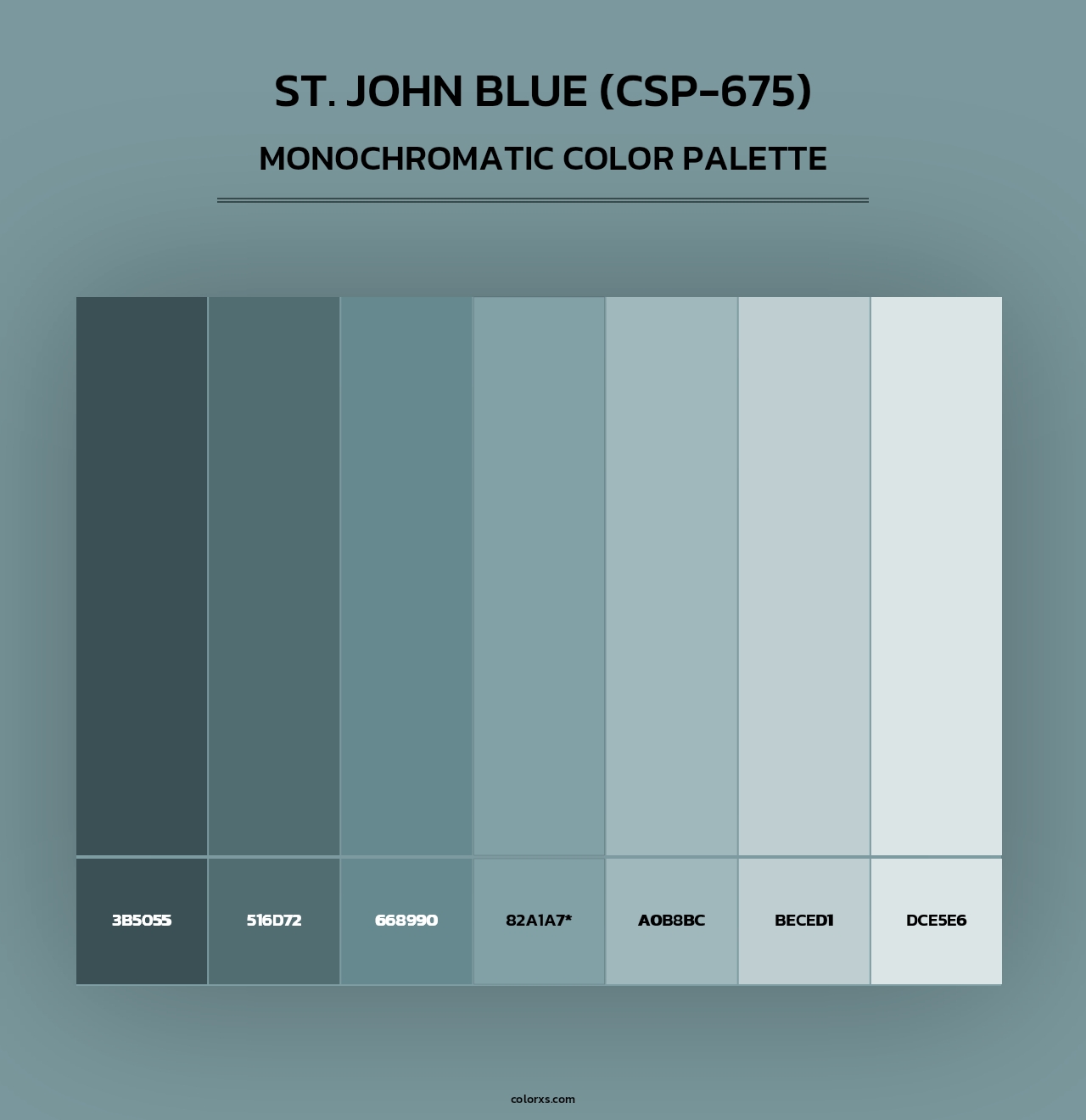 Benjamin Moore St. John Blue (CSP-675) Paint coordinating colors and ...