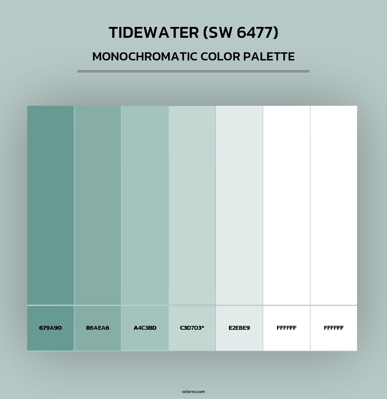 Sherwin Williams Tidewater (SW 6477) Paint coordinating colors and ...