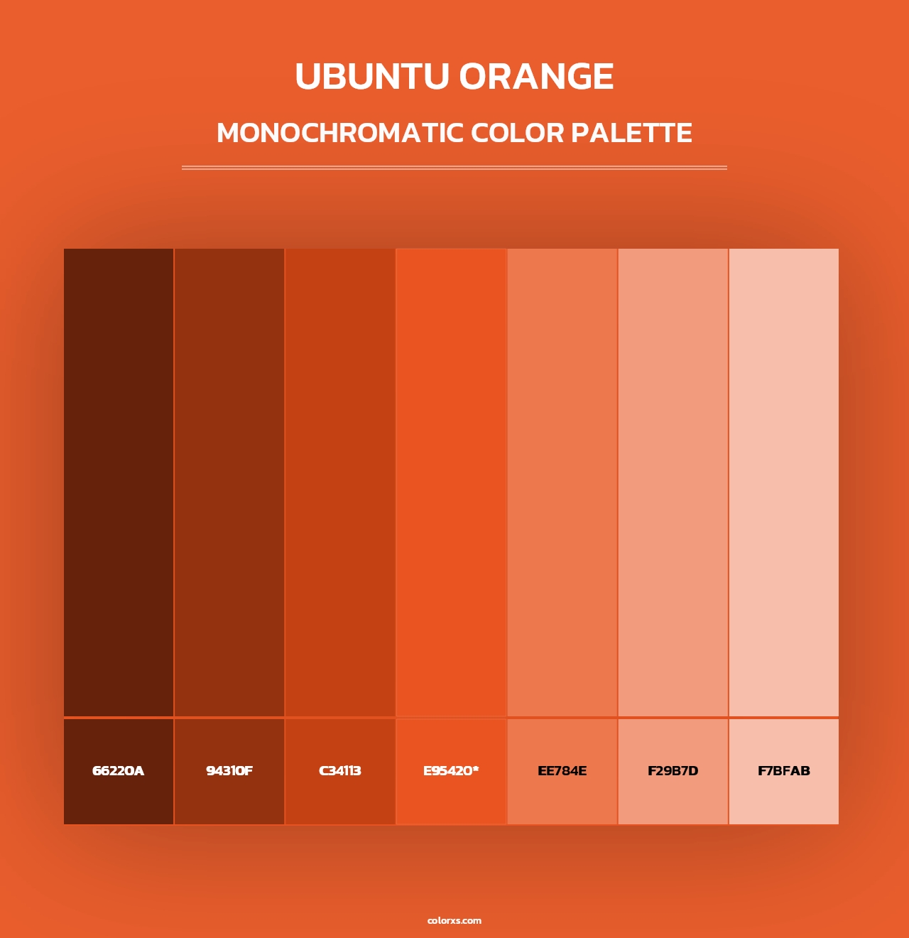 Ubuntu Orange color palettes - colorxs.com