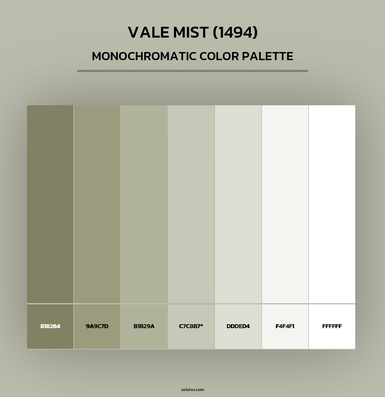 Benjamin Moore Vale Mist (1494) Paint coordinating colors and palettes ...